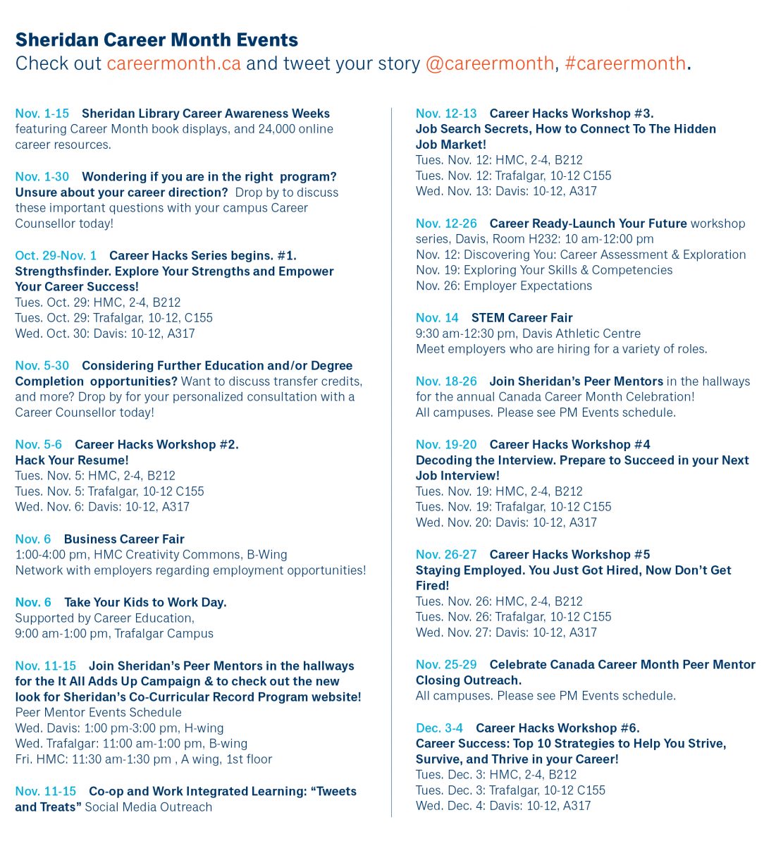 Career month at Sheridan: workshops and fairs to help you get a job ...